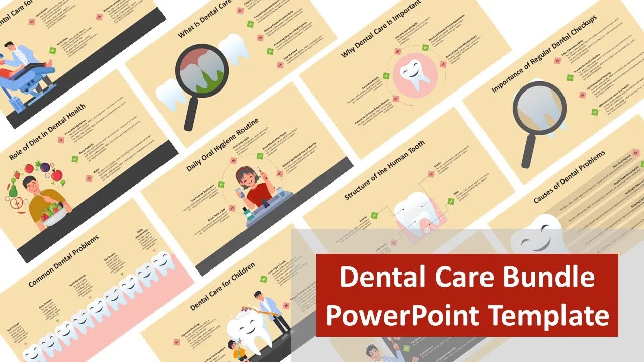 Dental Care Bundle PowerPoint Template | Kridha Graphics