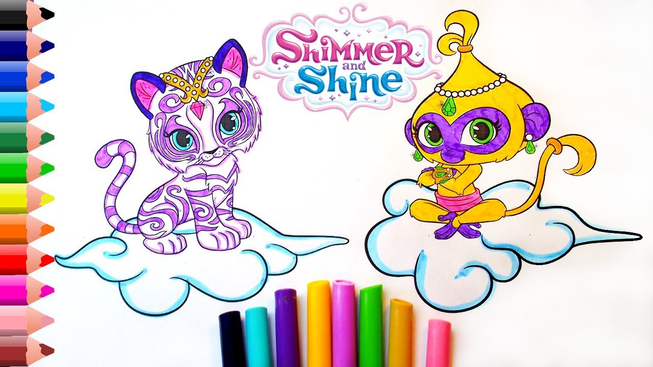 Shimmer and Shine Coloring Pages for kids //Shimmer and Shine Coloring book