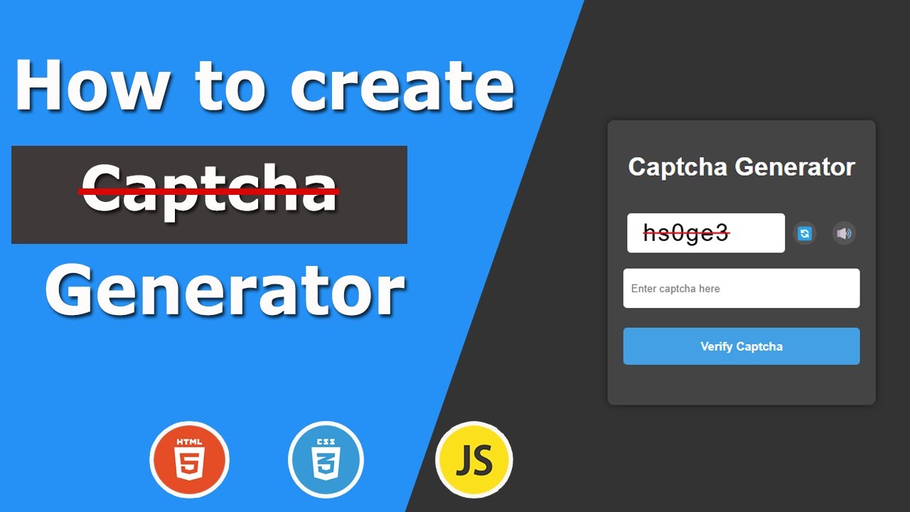 How to create Captcha Generator | JavaScript | CSS3