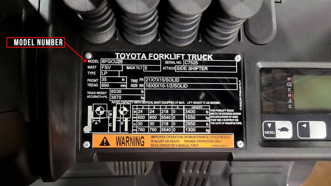 How to Read a Forklift Data Plate (Data Tag)