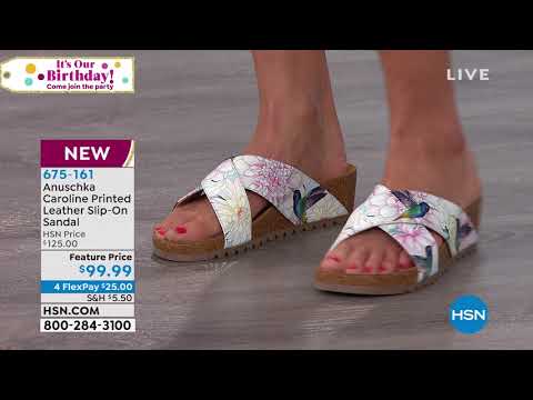 Anuschka Caroline Printed Leather SlipOn Sandal