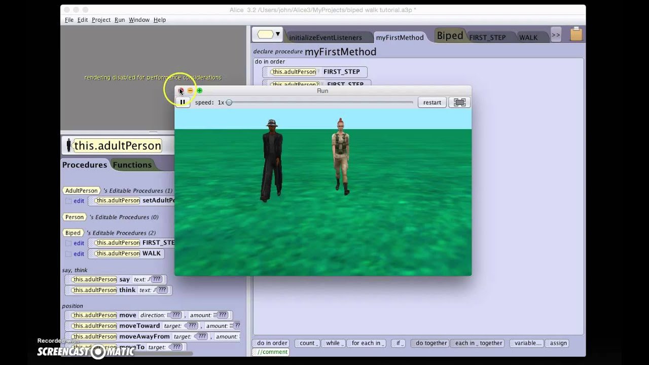 Biped Walk - Alice3 Tutorial