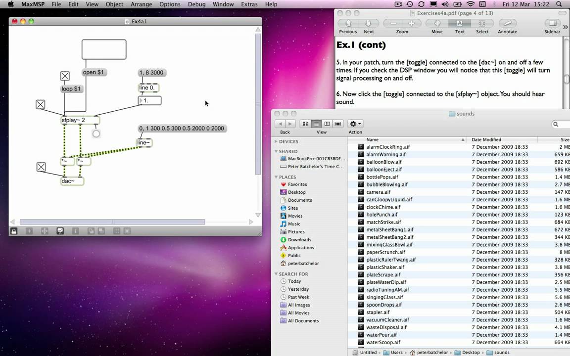 Max MSP Tutorial 04a6: Enveloping in MSP: [function] & [line~] [1]