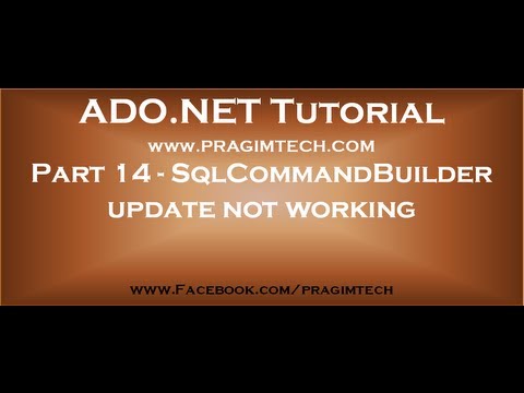 Part 14 Sqlcommandbuilder update not working