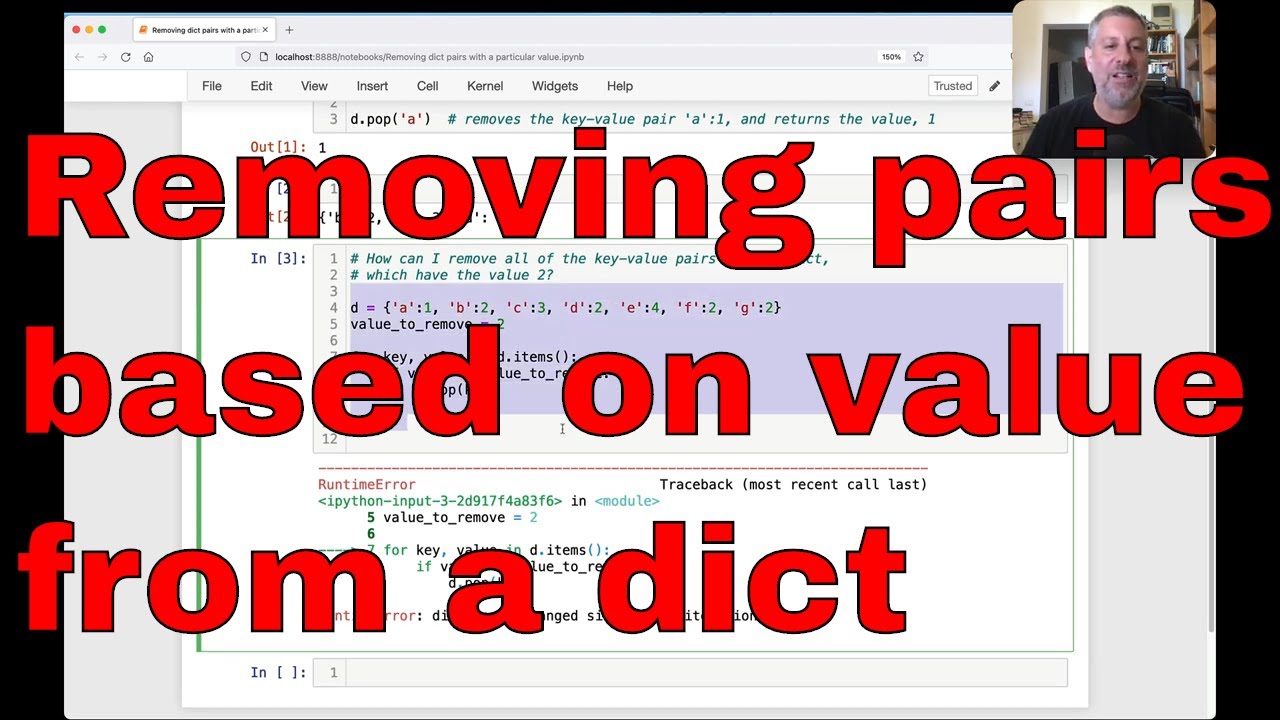 Removing all pairs in a dict with a certain value