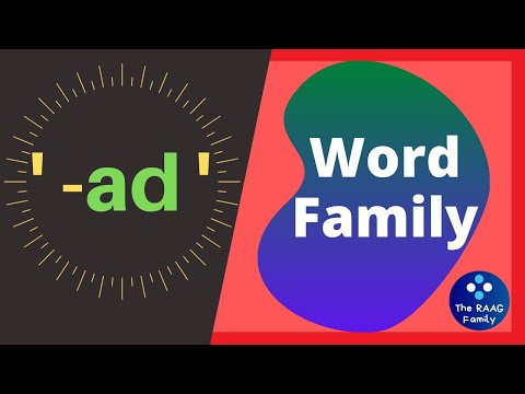 The "AD" Word Family with pictures for kids