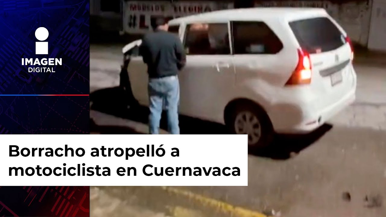 Borracho atropelló a motociclista en Cuernavaca, orinó, huyó y todo quedó en VIDEO