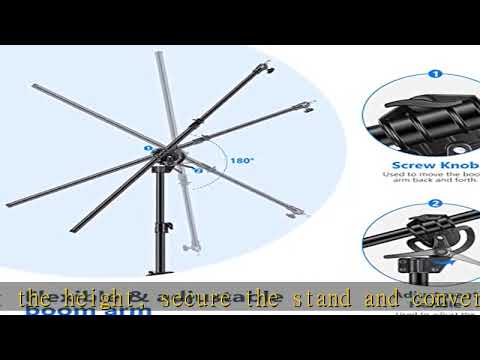 Neewer 2-in-1 Photography Light Stand, Aluminum Alloy 9.7ft Heavy Duty Tripod Stand with 3.8ft Boom