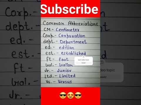 common abbreviations,abbreviations