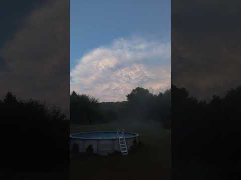 Mammatus clouds forming after a storm. went through