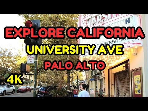 【4K Walking】Explore California | Walking On University Ave In Palo Alto