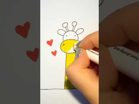 Cute giraffe drawing easy🦒 Step by step drawing tutorial