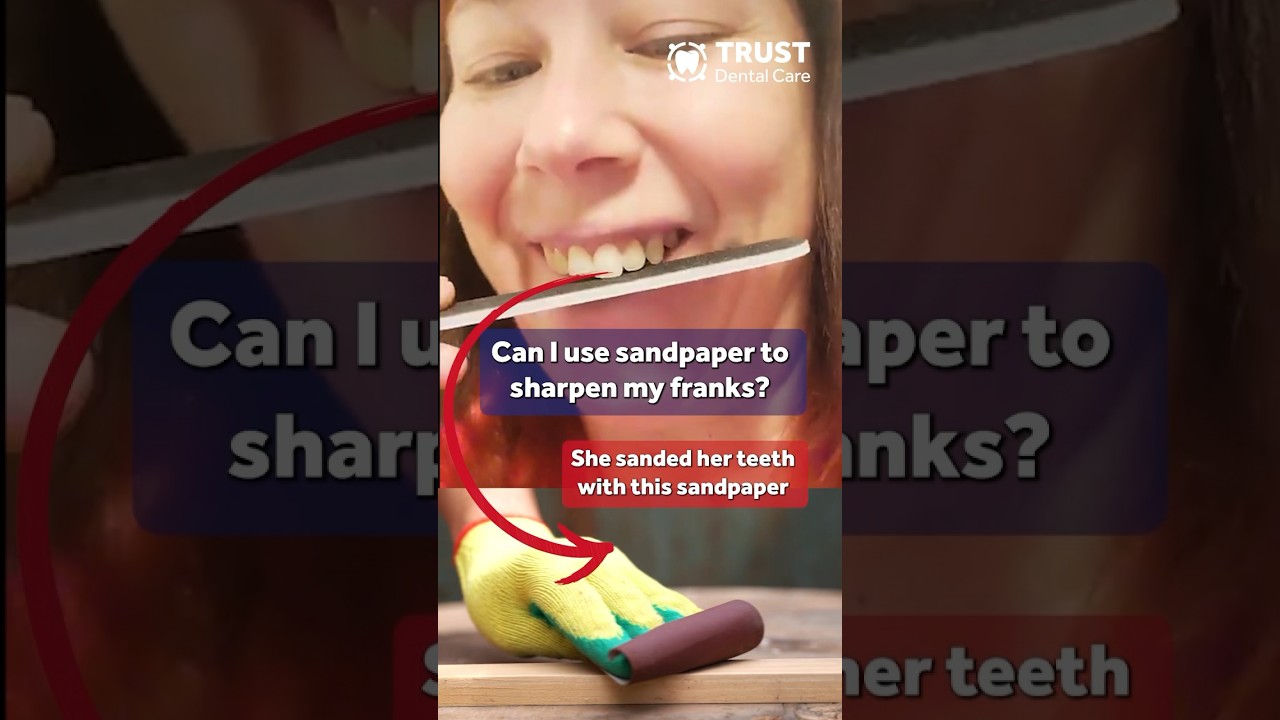 SANDPAPER TO SHARPED MY FANGS? 😱🦷 #sandpaper #sharp #teeth #mexicodentistry #ytshorts #shorts