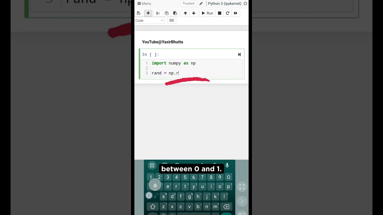 #13 NumPy | Generate a Random Number Between 0 and 1 in #Python with #NumPy #yasirbhutta