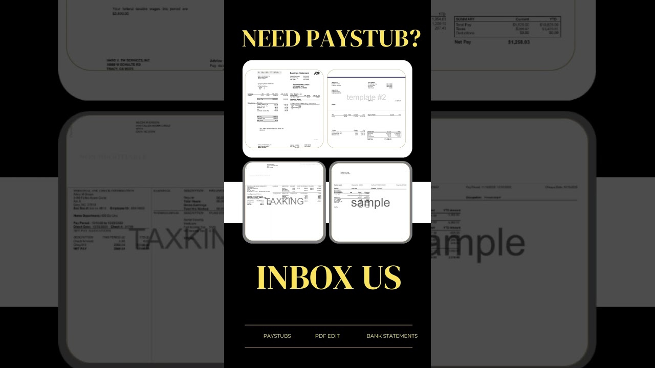 Need Paystub? Let us create Check stubs for you.