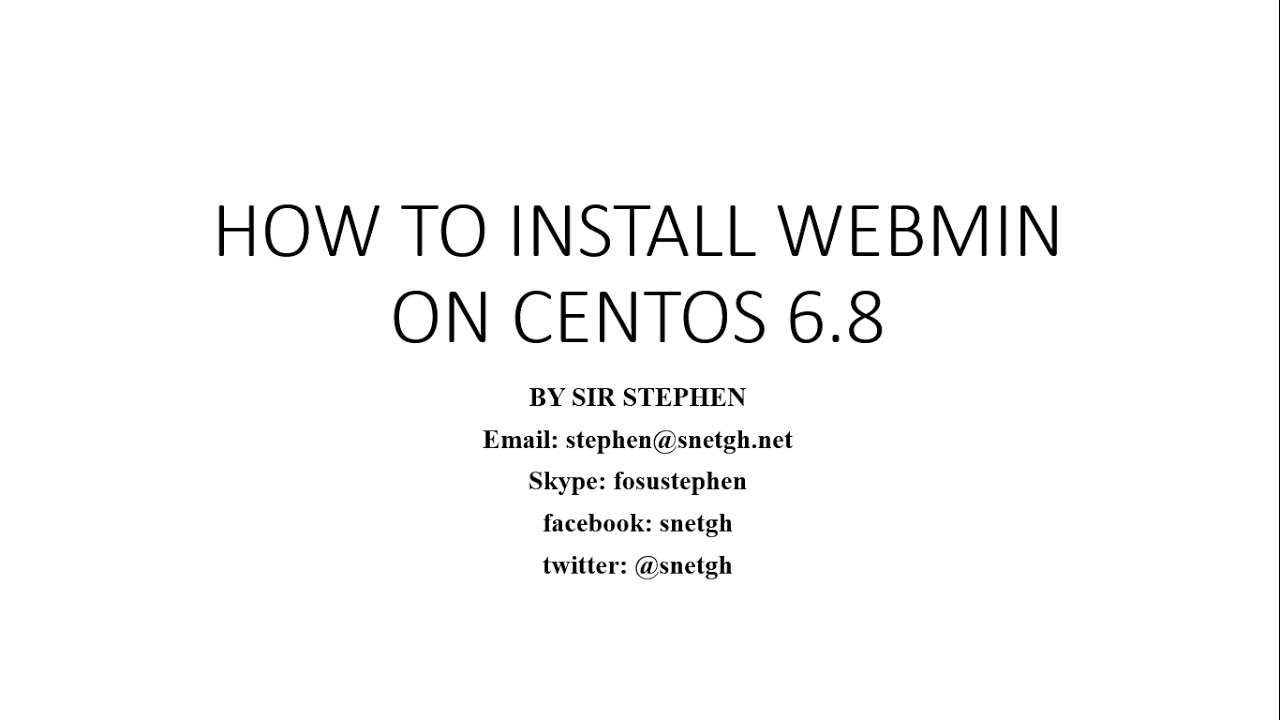 Webmin: How to install webmin, apache server and mysql database server on CentOS 6.8