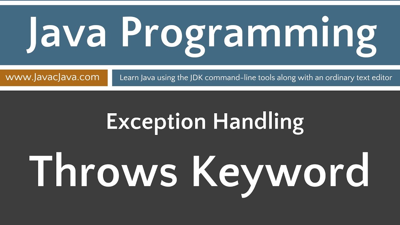 Learn Java Programming - Exceptions: Throws Keyword Tutorial
