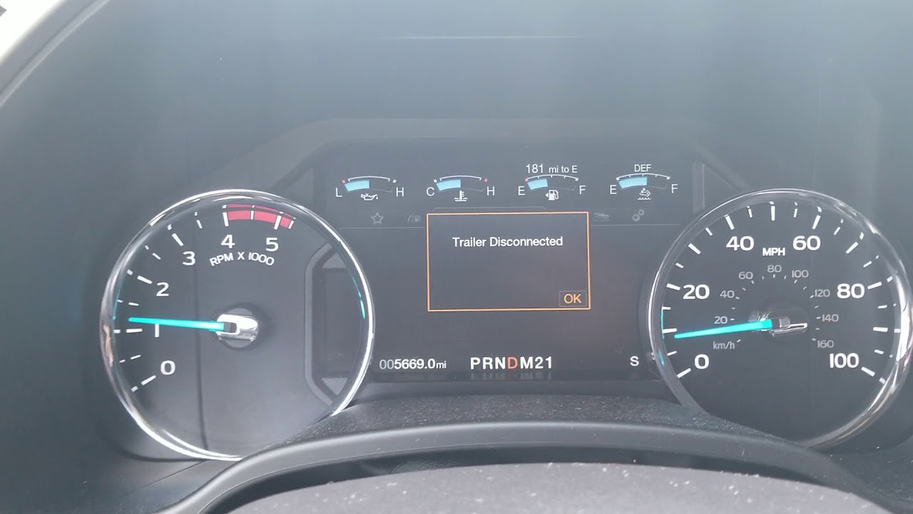 2017 Ford F350 Trailer Connected/Disconnected Problem