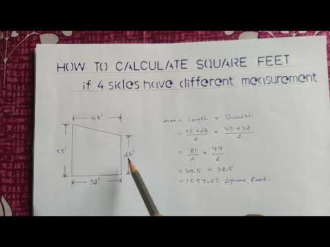 Calculation of square feet if 4 sides have different measurement simple explanation #roadmaker