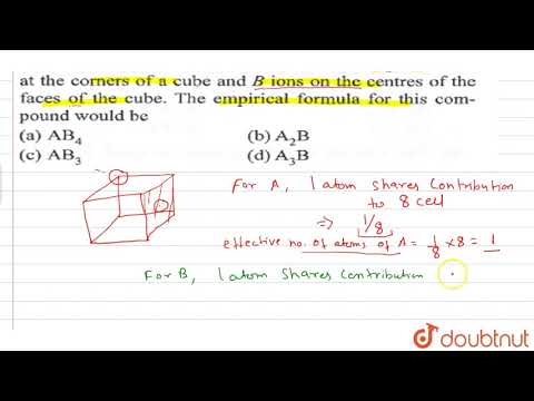 An ionic compound has a unit cell consisting of A ions at the corners of a cube and