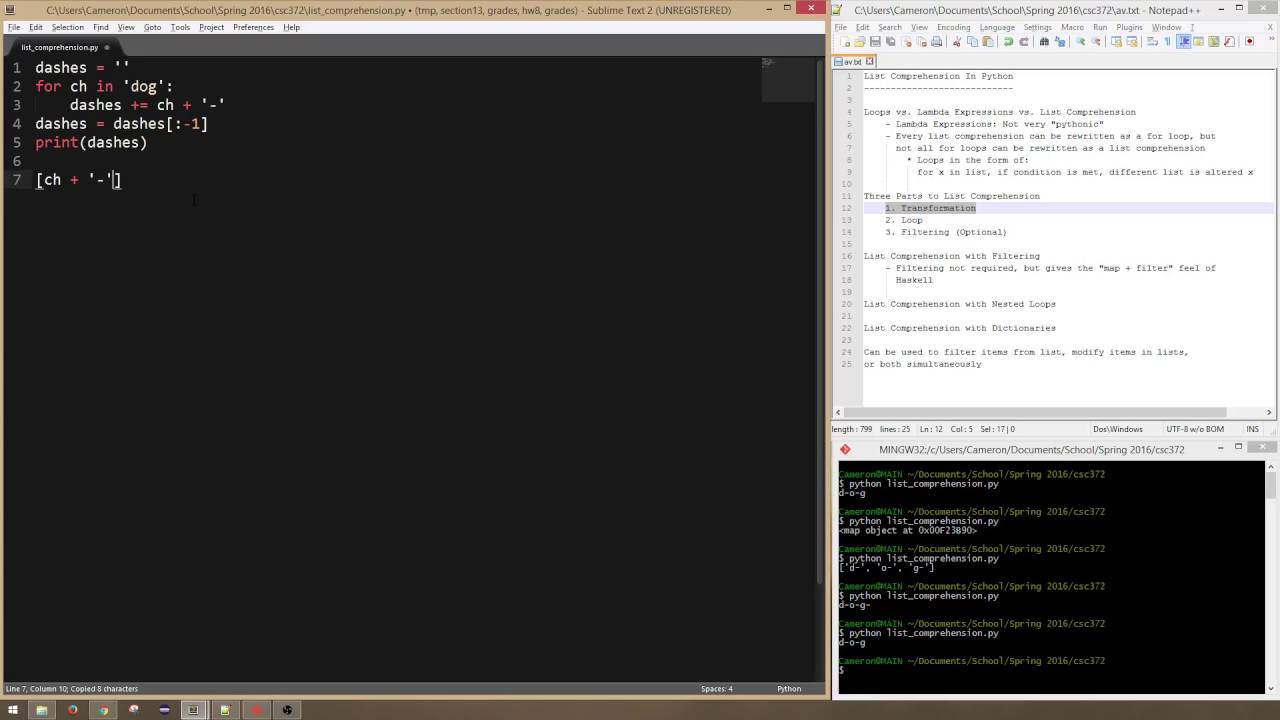 Functional Programming and List Comprehension in Python