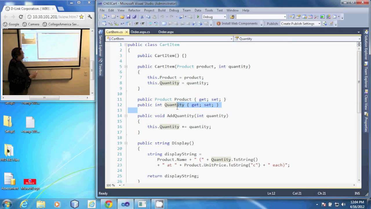 PRG 310 - CartItem C# Code