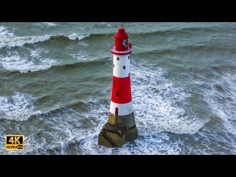 Lighthouse Images - 4K Slideshow 1 Hour - Piano Music