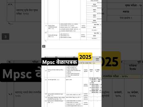 Mpsc exam tentative timetable for 2025 exams #govtjobs