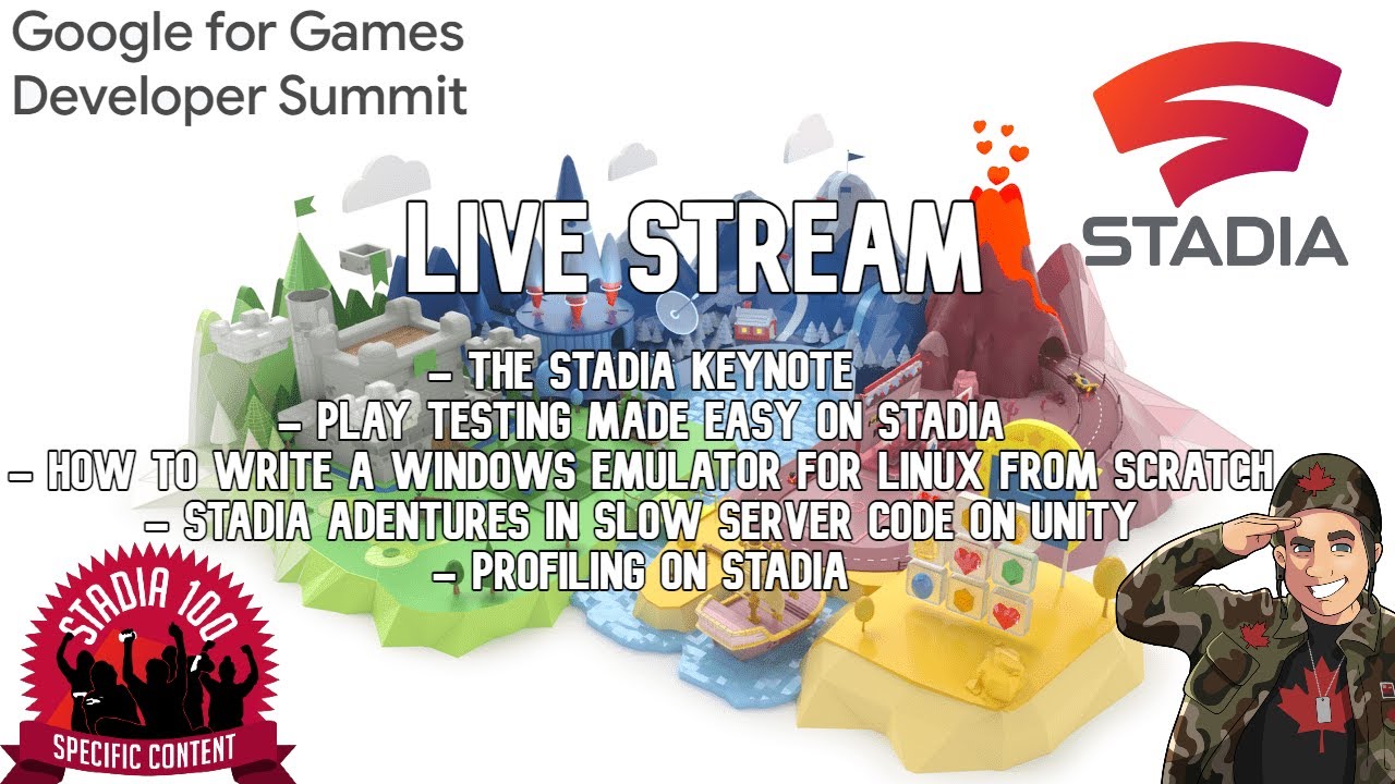 Google for Games Developer Summit Stadia specific sessions