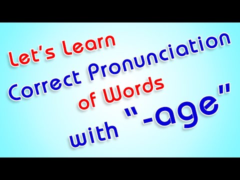 Words with "-age" suffix | Correct pronunciation | Rim's English
