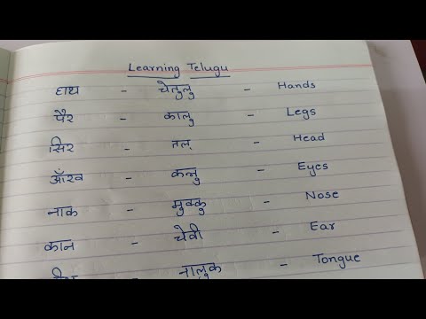 Parts of body in Telugu| learn Telugu through Hindi| Basic sentences