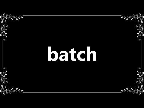 Batch - Definition and How To Pronounce