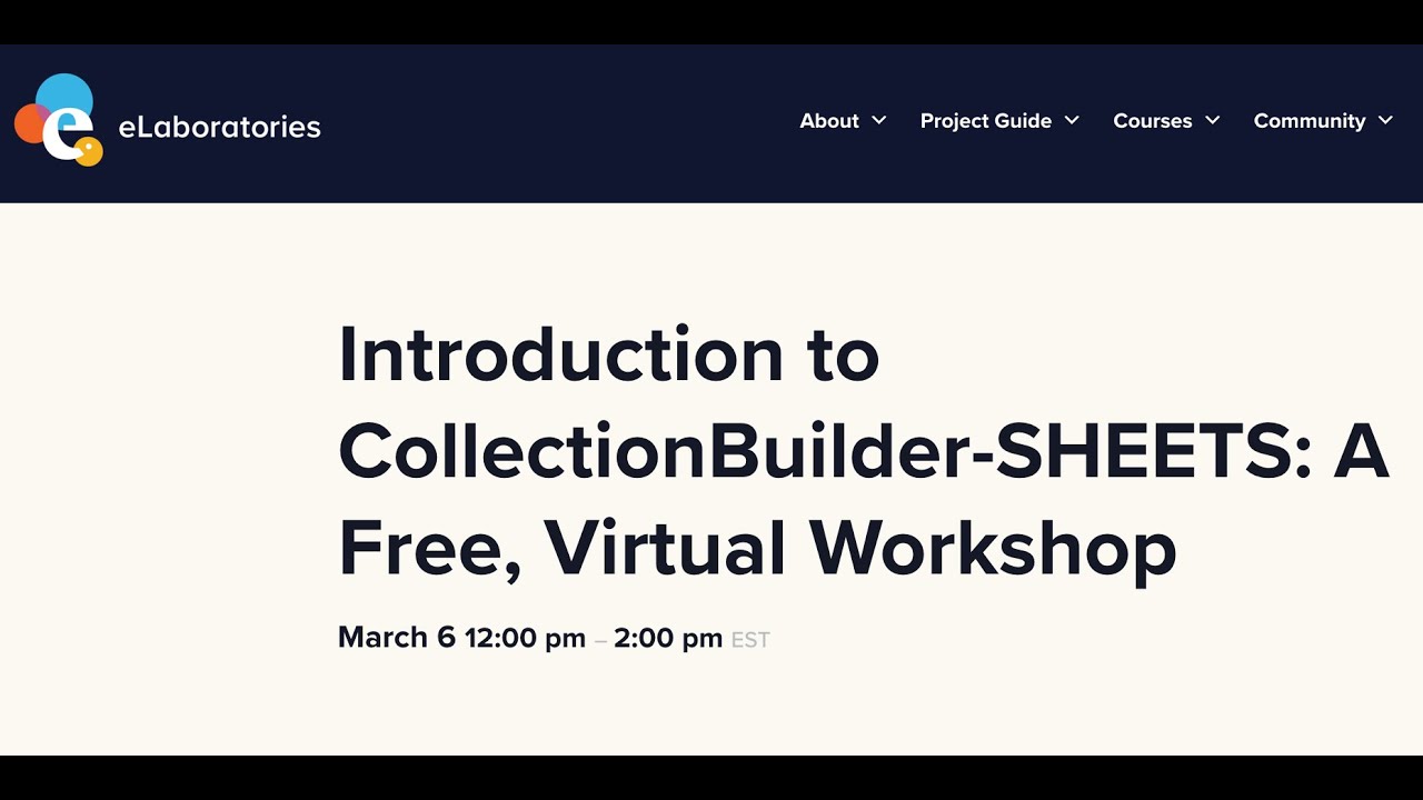Introduction to CollectionBuilder-SHEETS Workshop