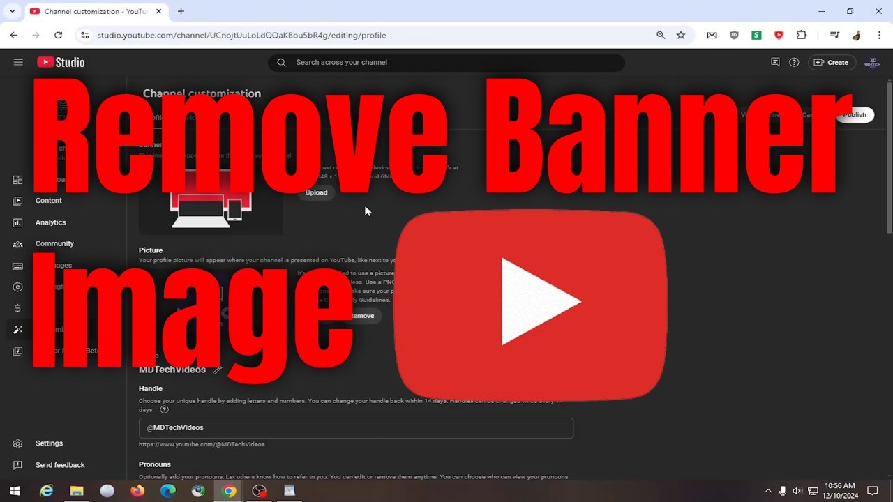 How to Remove Banner image for your YouTube channel [Tutorial]