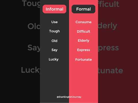 Informal Vs Formal English Words Part 3