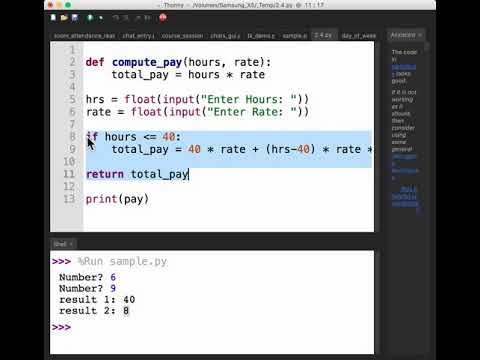 Quick Python Function Example