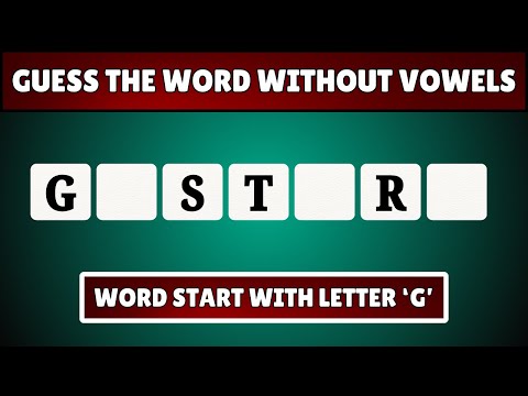 Guess the Word without Vowels Start with G | Word Challenge | Quiz World Sunita