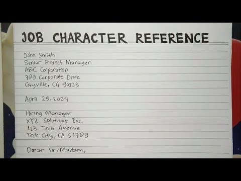 How To Write A Job Character Reference Letter Step by Step Guide | WritingPractices