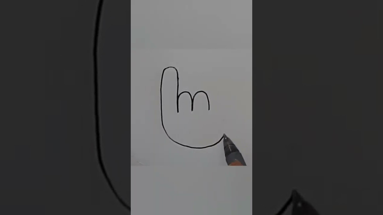 Drawing of Rockstar hand/rock and roll sign #shorts #sais3minutecrafts