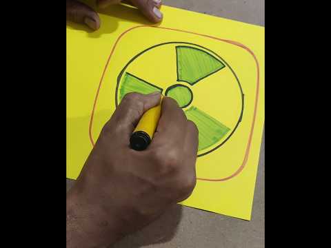 #radioactivity #warning #symbols on #yellow #background #science #logo #subscribe for more #art #diy