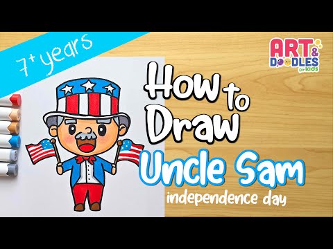 How to draw UNCLE SAM | INDEPENDENCE DAY | Art and doodles for kids