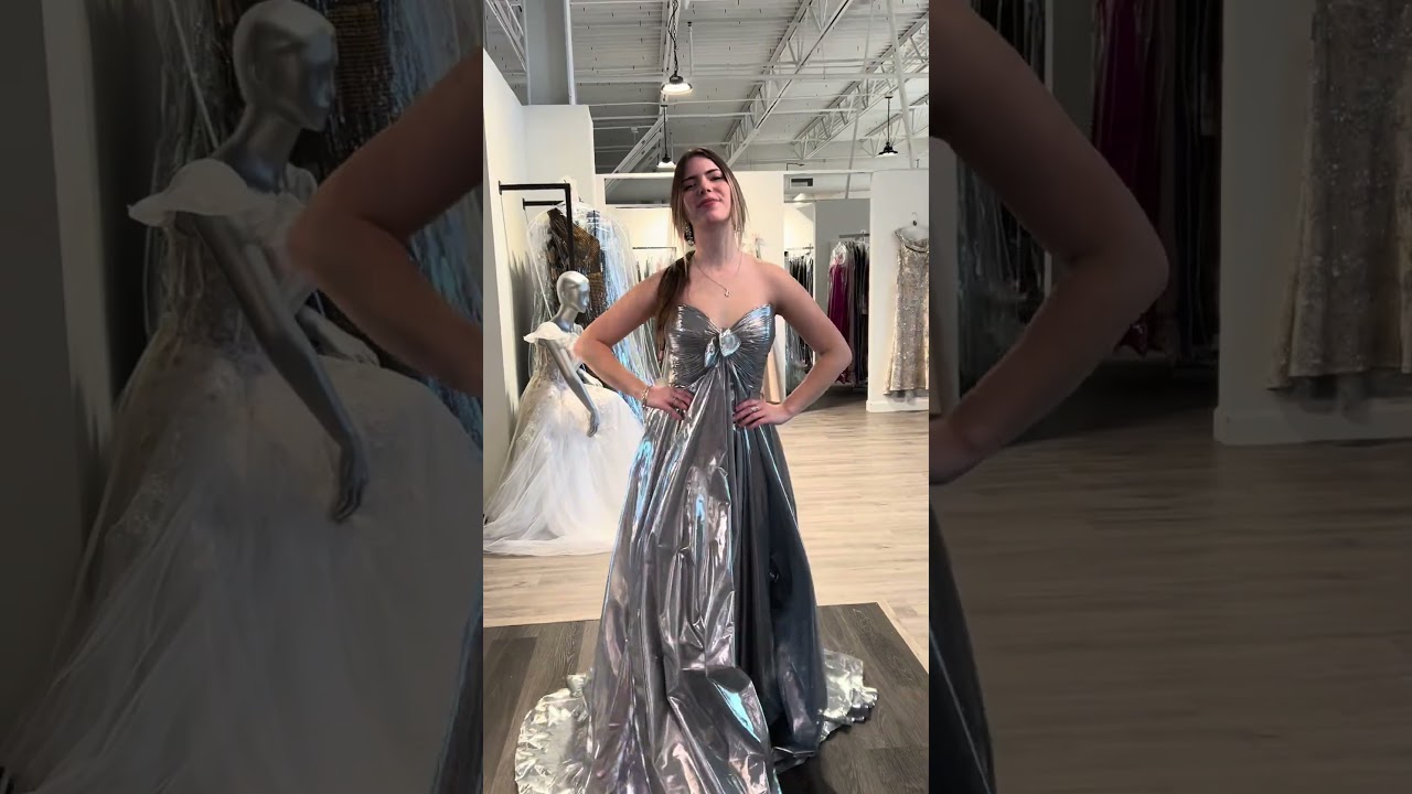 Silver and Gold Black Tie Event Dress, Prom Dress, Pageant Dress, Formal Gown
