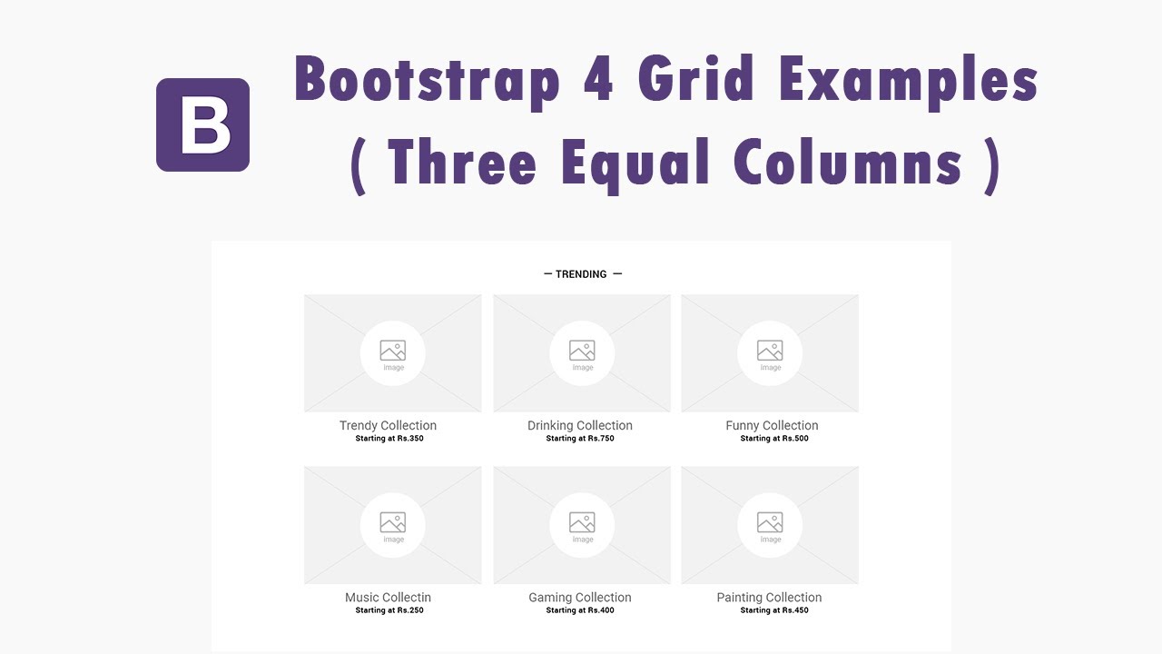 Bootstrap 4 Grid Examples ( Three Equal Columns ) | visual studio code  | Web Development Skills