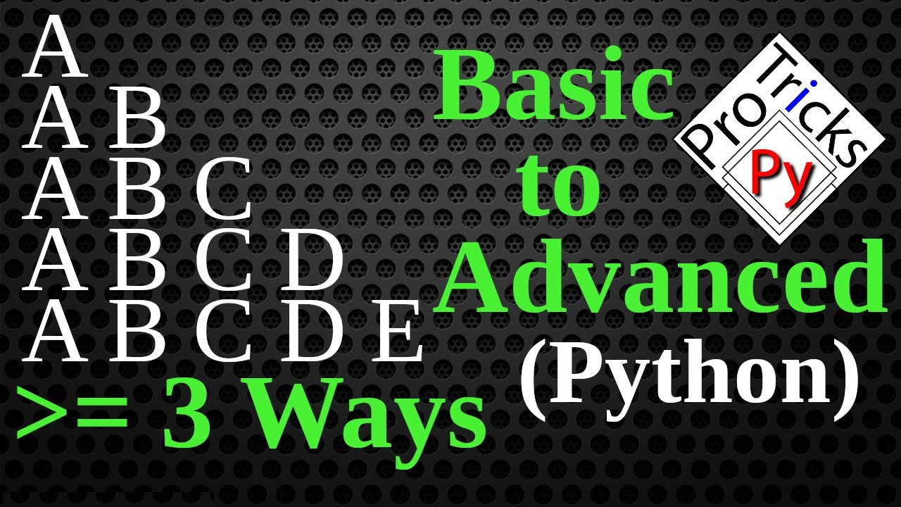 Python Pattern Program - Print Characters in Triangle Shape in Python | Python Character Pattern 6