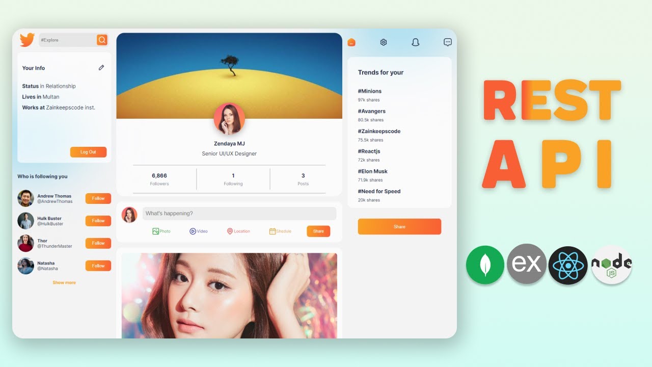 MERN Stack REST Api Social Media App Tutorial | React Node.js full Course for Beginners