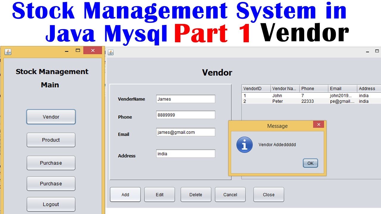 Stock Management System in Java Mysql  Part 1