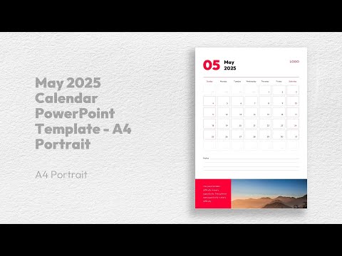 2025 Monthly Calendar PowerPoint Template Free Download by mslides A4 portrait