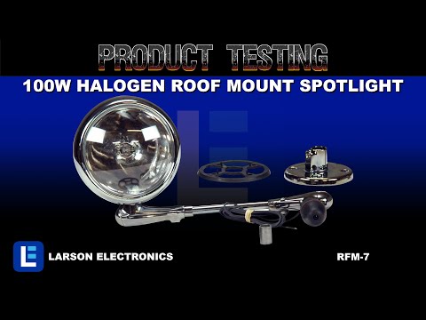 100W Halogen Roof Mount Spotlight - 10.25" Stainless Steel Shaft - 700' Spot Beam - 12V or 24V DC