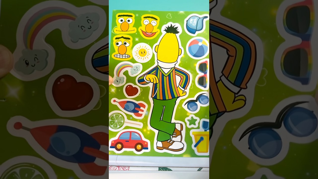 Sesame Street DIY Make a Face Stickers Activity with Bert 🌈