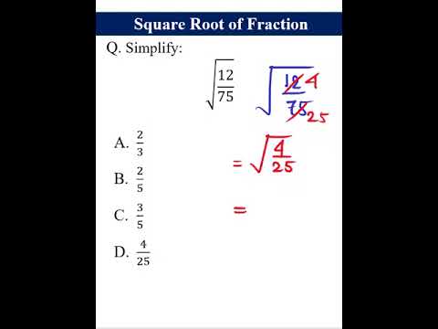 Square Root of Fraction #shorts #maths #fraction #root #squareroot #mathematics
